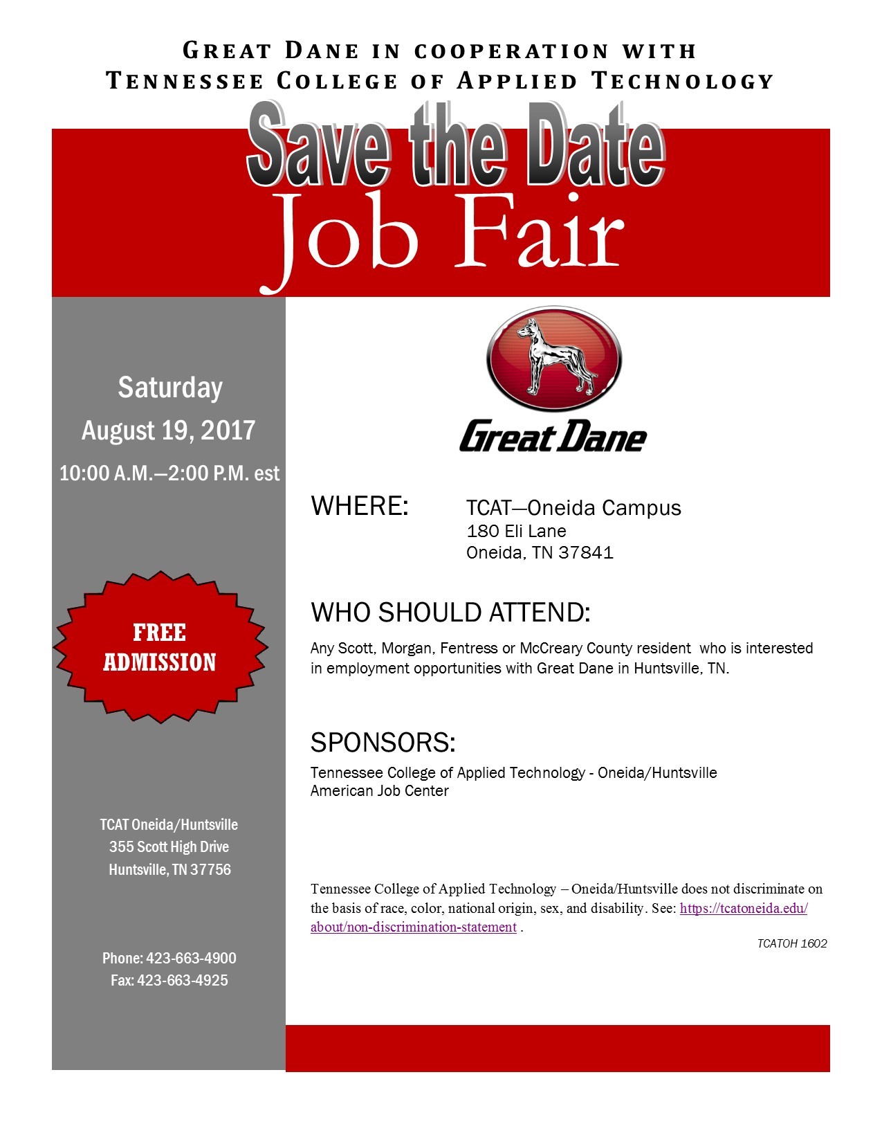 Job Fair for Great Dane | TCAT Oneida